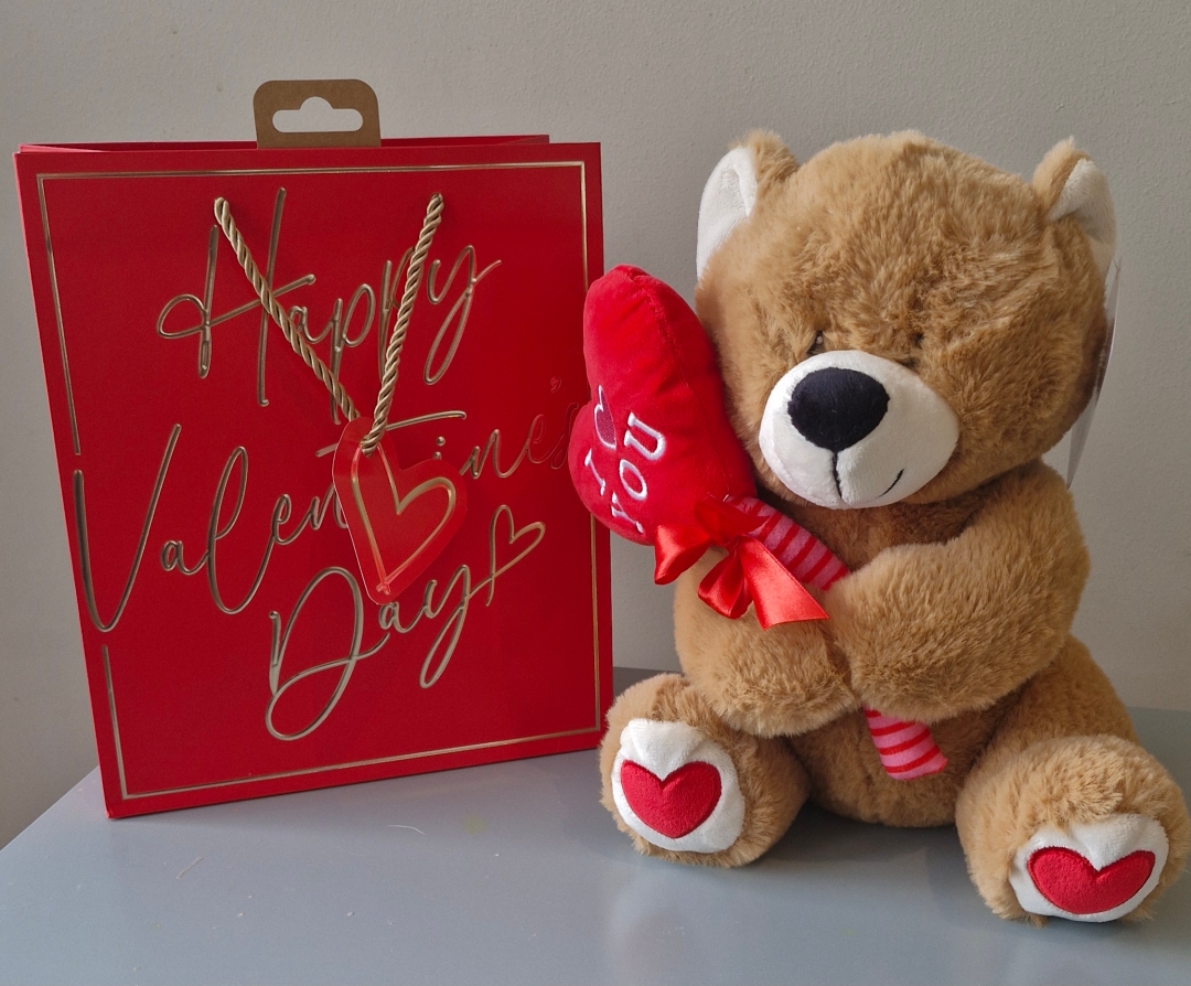 I Love you Bear in a Gift Bag – buy online or call 05394 80375